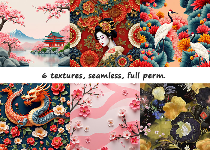 Second Life Marketplace - 6 Seamless Japanese Textures MixFP